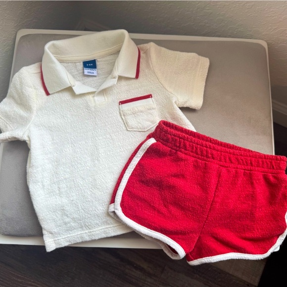 Old Navy | Matching Sets | Red And White Terry Cloth Outfit | Poshmark